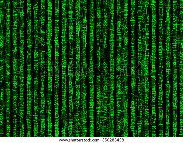 Random Green Code Lines Black Background: ภาพประกอบสต็อก 350283458 ...