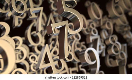 Random Metallic 3d Numbers Background Stock Illustration 112959511 ...