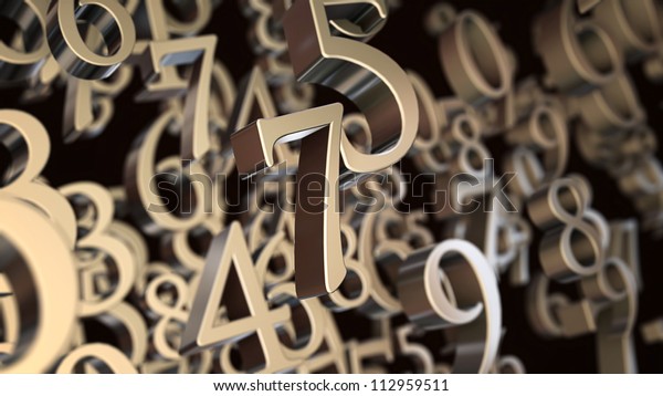 Random Metallic 3d Numbers Background Stock Illustration 112959511
