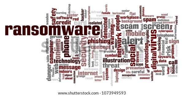 Ransomware Word Cloud Creative Illustration Idea Stock Illustration ...