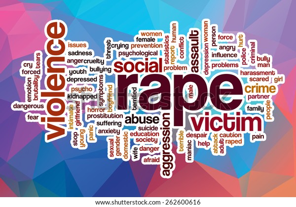 Rape Word Cloud Concept Abstract Background Stock Illustration 262600616