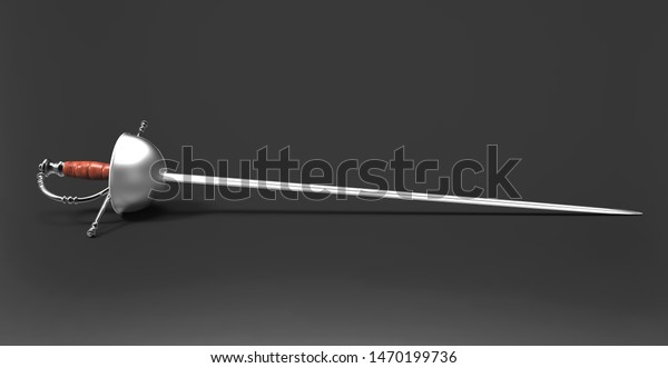 Rapier Isolated On Grey Background 3d Stock Illustration 1470199736 ...