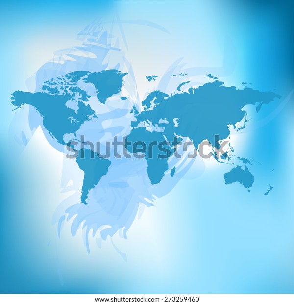 Raster Blurred World Map Background Stock Illustration 273259460 ...