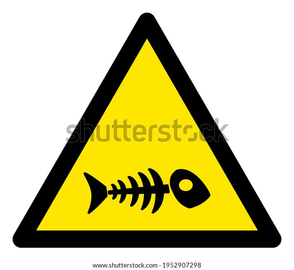 Raster Fish Toxin Flat Warning Sign Stock Illustration 1952907298 ...
