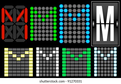 Raster Font Set 4 Digital Display Stock Illustration 91270331 ...