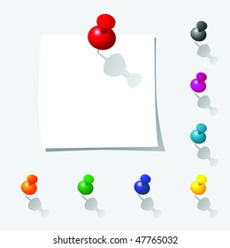 Vector Illustration Push Pin Notes Collection Stock Illustration ...