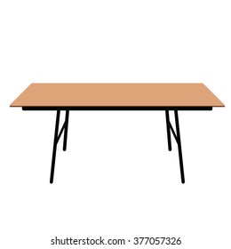 Raster Illustration Wooden Rectangular Table Desk Stock Illustration ...