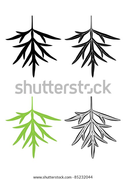 Raster Image Leaf Outline Stock Illustration 85232044 | Shutterstock