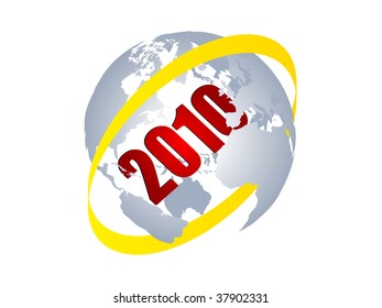 2010 Year Inside World Globe Vector Stock Vector (Royalty Free) 37612846