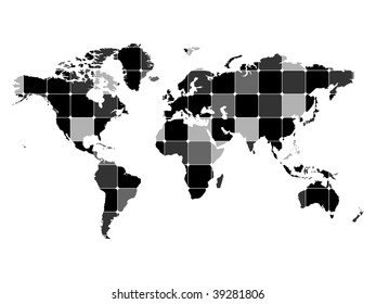 Raster Image Vector Abstract World Map Stock Illustration 39281806 ...
