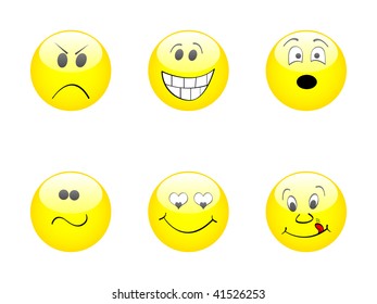 Raster Image Vector Cartoon Faces Stock Illustration 41526253 ...