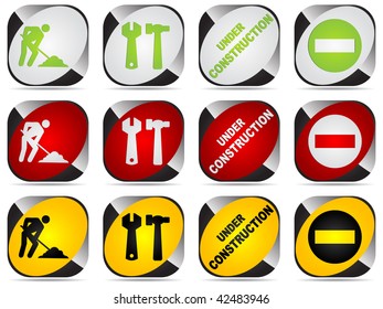 Construction Buttons Vector Illustration Stock Vector (Royalty Free ...