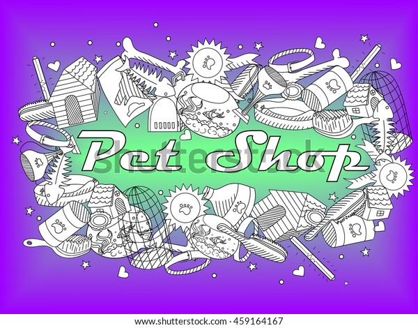 Raster Line Art Doodle Set Cartoon Stock Illustration 459164167 ...