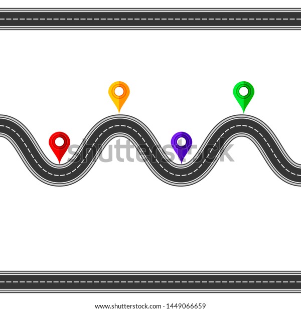 Raster Road Highway Elements Markers City Stock Illustration 1449066659