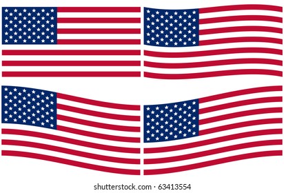 Various Set Usa Flags Stock Vector (Royalty Free) 51298015 | Shutterstock
