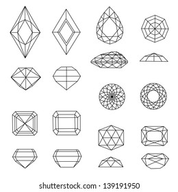 Diamond Shapes Set Vector Geometric Icons Stock Vector (Royalty Free ...