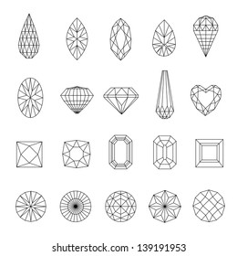 Diamond Shapes Set Vector Geometric Icons Stock Vector (Royalty Free ...