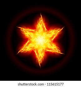 Raster Version Abstract Fire Star Form Stock Illustration 115615177 ...