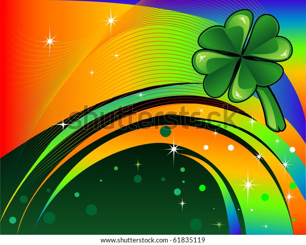 Raster Version Abstract Shamrock Rainbow Colored Stock Illustration ...