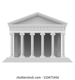 Raster Version Big Portico Ancient Temple Stock Illustration 110471456 ...