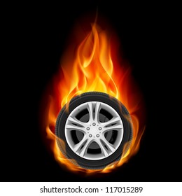Car Wheel Fire Flames Isolated On Stock Illustration 51133735