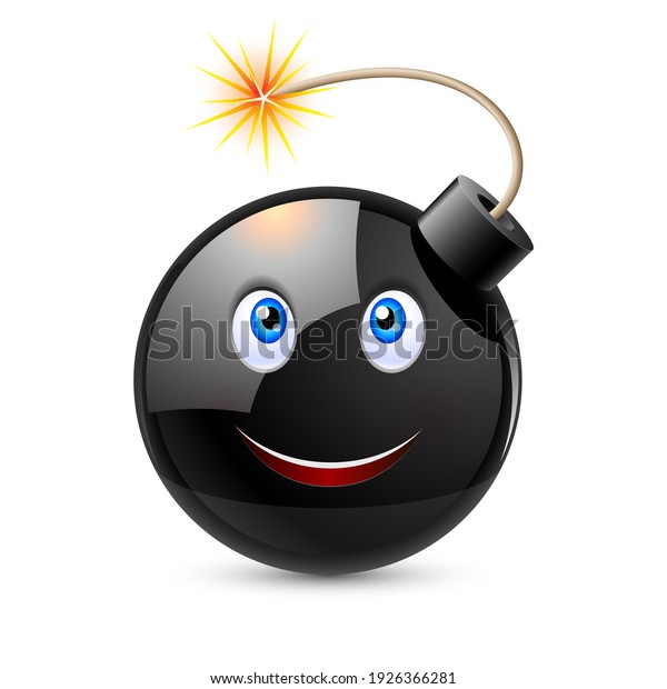 Raster Version Cartoon Bomb Smiling Face Stock Illustration 1926366281 ...