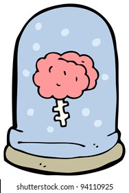 Spooky Green Brain Floating Jar Cartoon Stock Illustration 93370675