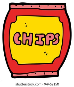 Raster Version Cartoon Chips Packet Stock Illustration 94462150 ...