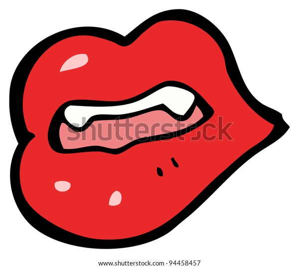 Raster Version Cartoon Red Lips Stock Illustration 94458457