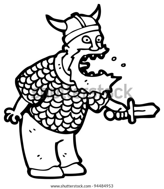 Raster Version Cartoon Screaming Viking Stock Illustration 94484953 ...