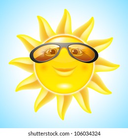 Raster Version Fun Sun Sunglasses Cartoon: ภาพประกอบสต็อก 106034324 ...