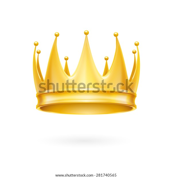 Raster version. Golden crown isolated on a white background