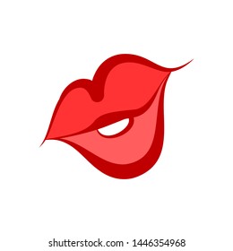Handmade Illustration Red Smile Lips Drawing Stock Vector (Royalty Free ...