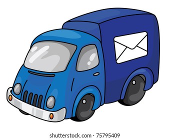 Illustration Post Car Outlined Stock Vector (Royalty Free) 76359064