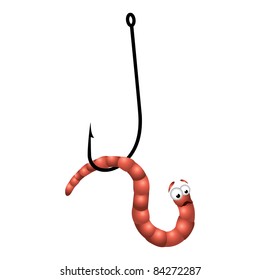 Raster Version Illustration Scared Worm On Stock Illustration 84272287 ...