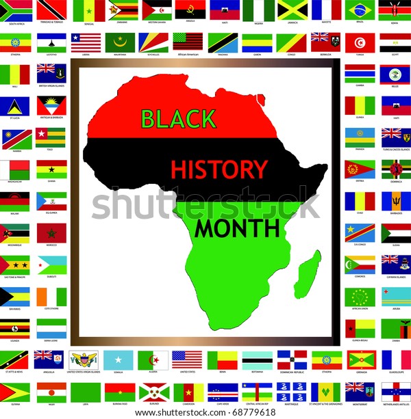 Raster Version Illustration Showing African Black Stock Illustration ...