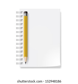 Raster Version Notebook Yellow Pencil Illustration Stock Illustration ...