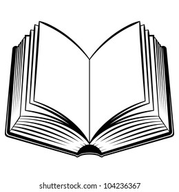 Raster Version Open Book Black White Stock Illustration 104236367 ...
