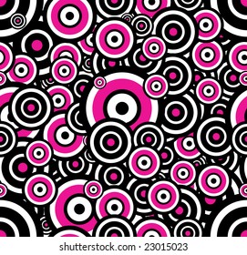 Raster Version Retro Seamless Circle Background Stock Illustration ...