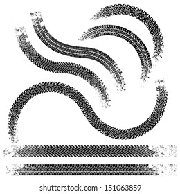Raster Version Vector Collection Traces Tiresblack Stock Illustration ...