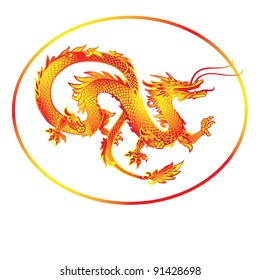 Raster Version Vector Oriental Dragon Multicolored Stock Illustration ...
