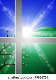 310 Sunrise through window Stock Illustrations, Images & Vectors ...