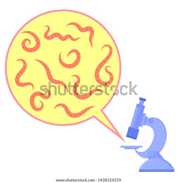 Raster Worms Microscope Dangerous Bad Parasites Stock Illustration ...