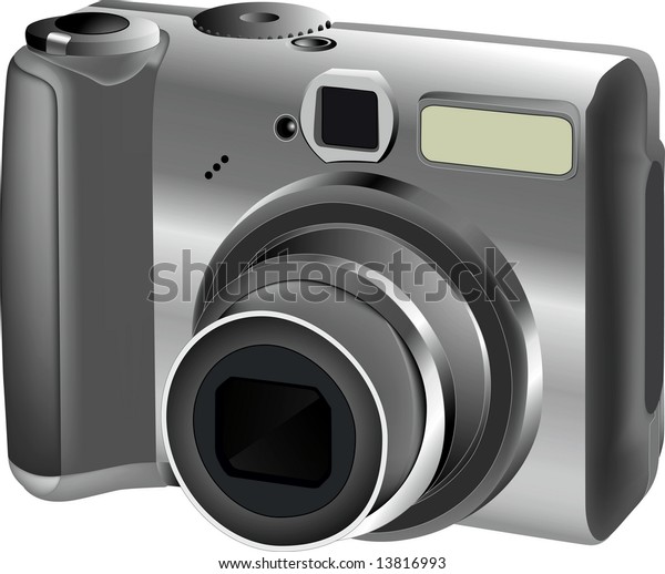 Rasterized 3d Realistic Digital Camera Stock Illustration 13816993 ...