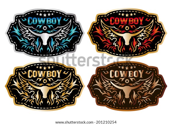 Rasterized Cowboy Belt Buckle Vector Design Stock Illustration 201210254