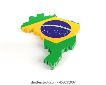 Real 3d Shape Map Brazil National Stock Illustration 458031937 ...