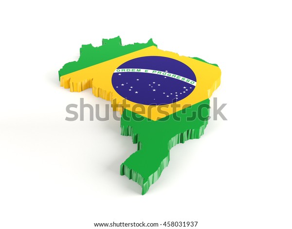 Real 3d Shape Map Brazil National Stock Illustration 458031937 ...