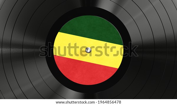 Realistic 3d Illustration Rastafarian Flag Label Stock Illustration ...