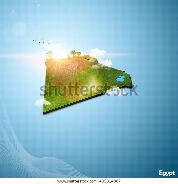 Realistic 3d Map Egypt Stock Illustration 405814807