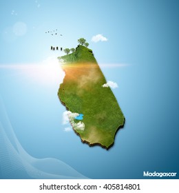 Realistic 3d Map Madagascar 스톡 일러스트 405814801 | Shutterstock